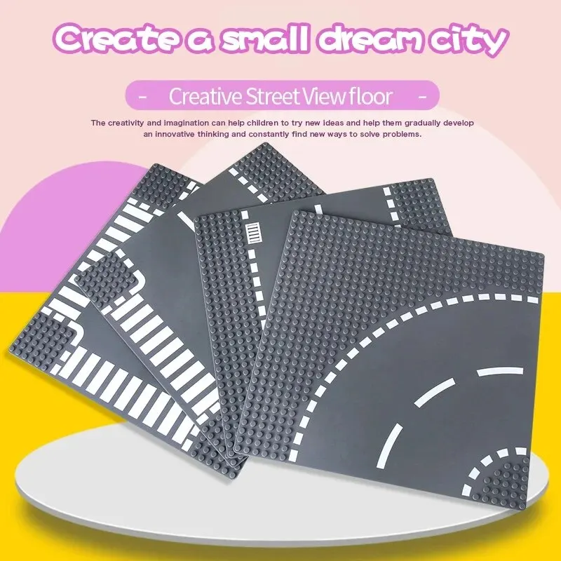 32X32-Classic-Road-Building-Block-Base-Plate-City-View-Traffic-Road ...