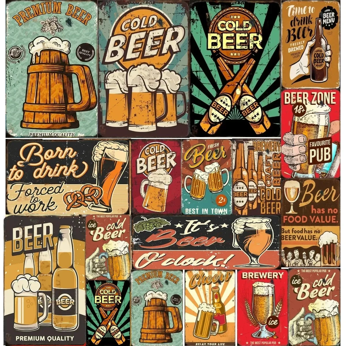 Beer-Metal-Poster-Drink-Tin-Signs-Retro-Metal-Plaque-Poster-Vintage ...