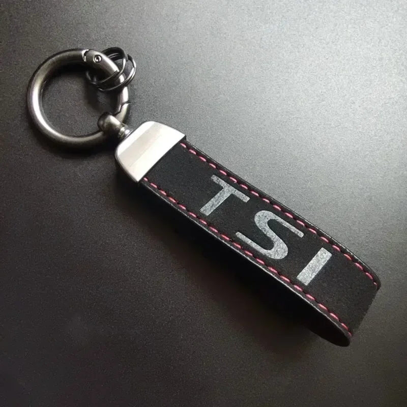 High-Grade-Luxury-Leather-Car-Key-Chain-Emblem-Logo-TSI-Keychain-For ...