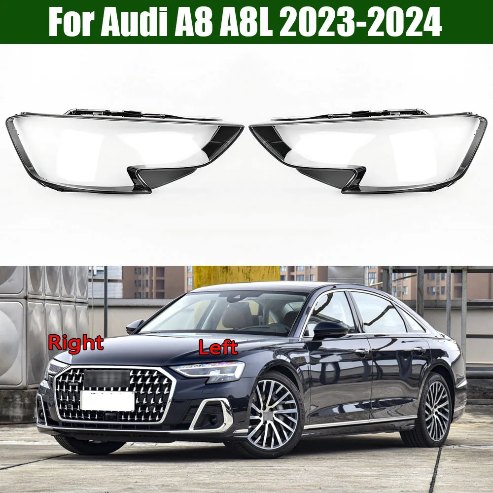 For-Audi-A8-A8L-2023-2024-Front-Headlight-Cover-Transparent-Lamp-Shade-Headlamp-Shell-Lens ...