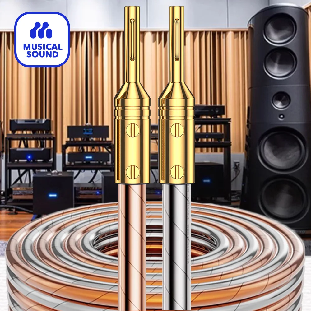 Musical-Sound-High-end-Pure-Copper-HiFi-OFC-Speaker-Wire-Cable-with ...