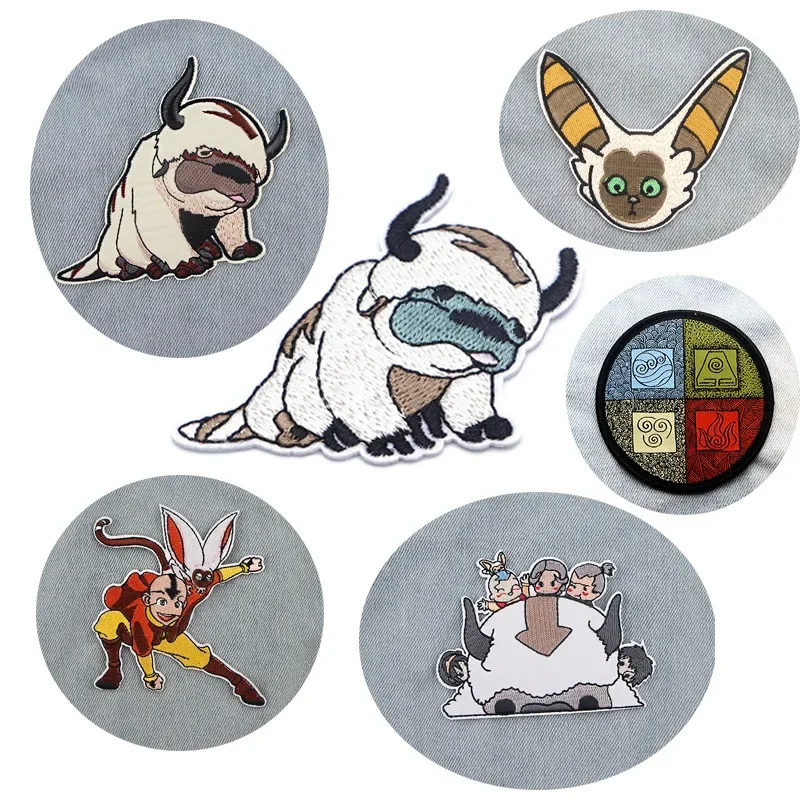 The-Last-Airbender-Figures-Patches-Embroidery-Iron-on-Appliques-USA-Cartoon-Aang-Badge-Cute-Appa ...