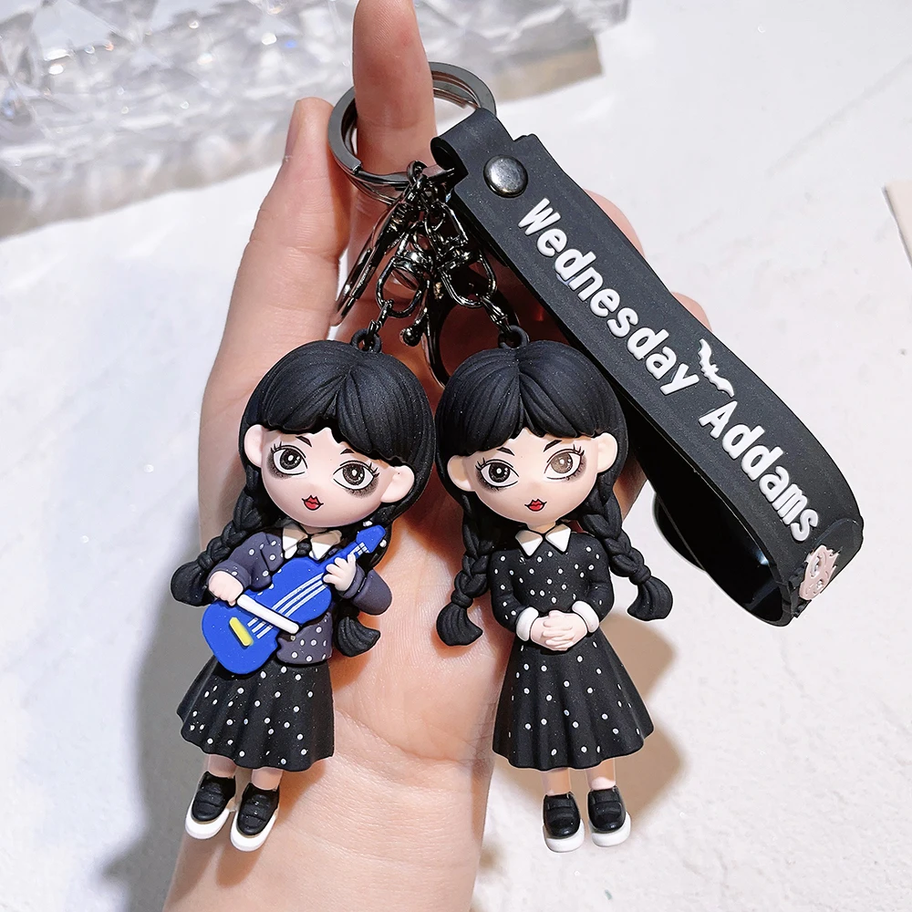 Wednesday-Addams-Acrylic-Keychain-Animated-Addams-Family-Figure-Pendant ...