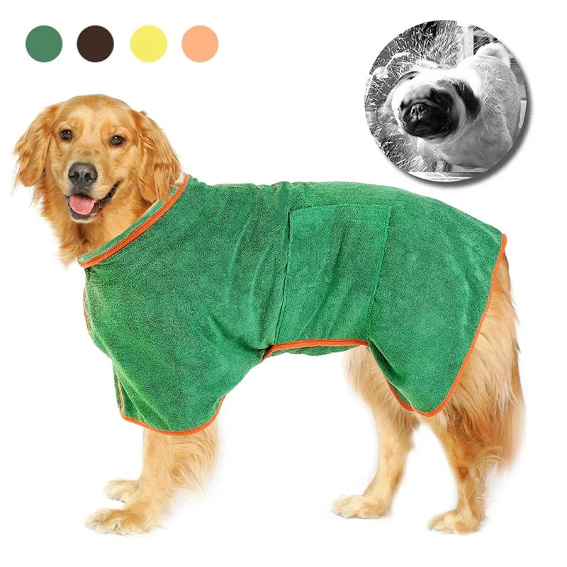 Dog-Bathrobe-Pet-Drying-Coat-Clothes-Microfiber-Absorbent-Beach-Towel ...