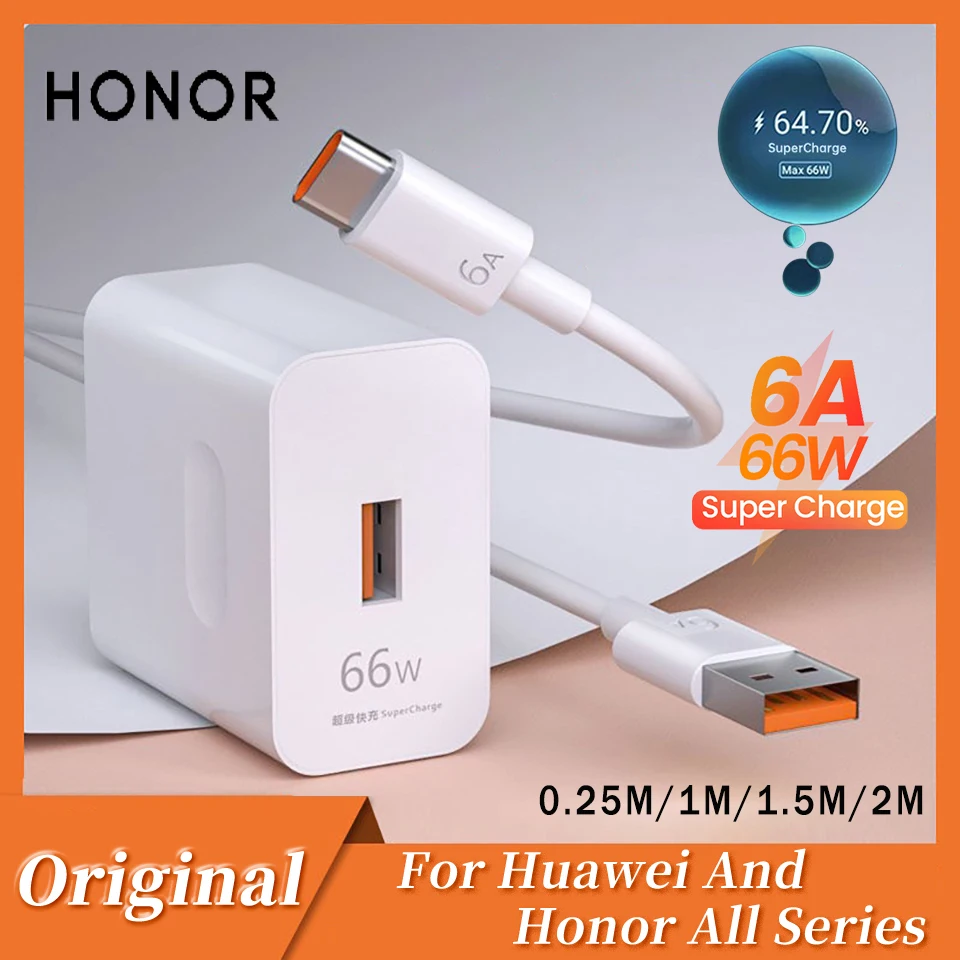 Cable de carga superrápida Usb tipo C, cargador Original de 66W, 6A, para Huawei Mate40, Honor ...