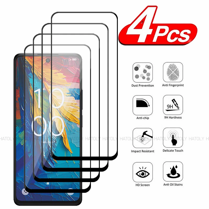 2/4 pçs vidro temperado para tcl 50 nxtpaper protetor de tela para tcl ...