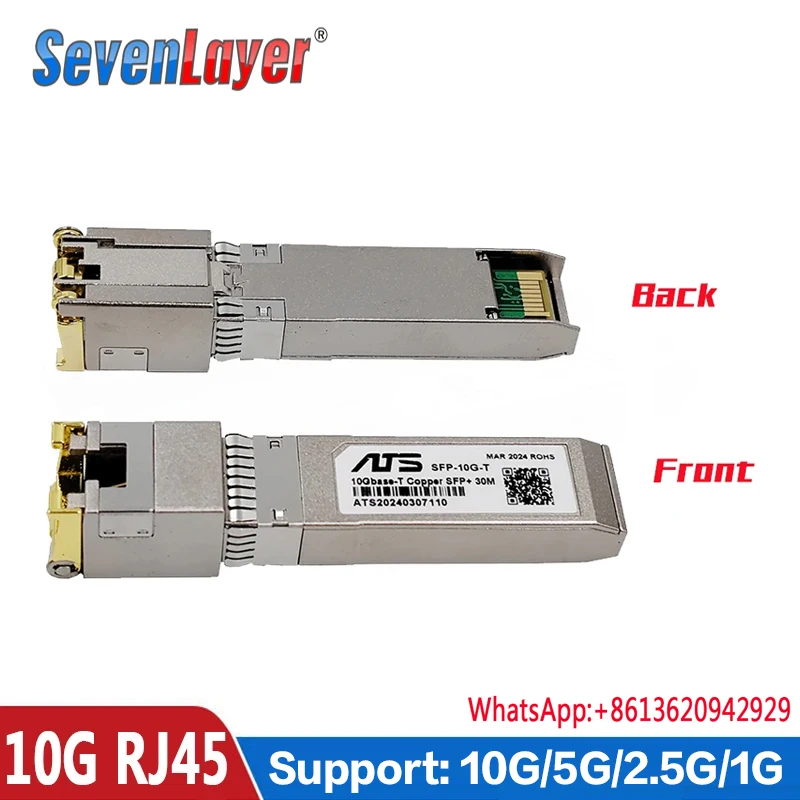 SFP 10G+Base-T GBIC Gigabit Port SFP RJ45 Module Code 2.5G Compatible ...