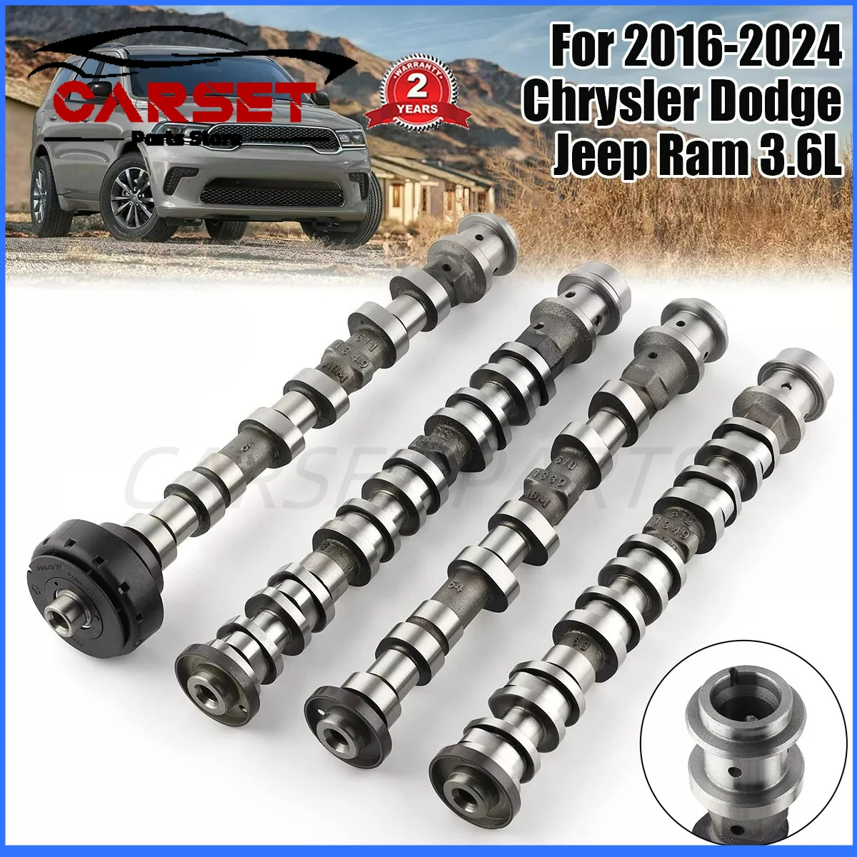 4PCS LH+RH Intake & Exhaust Camshaft Fit Chrysler Dodge Jeep Ram 3.6L ...