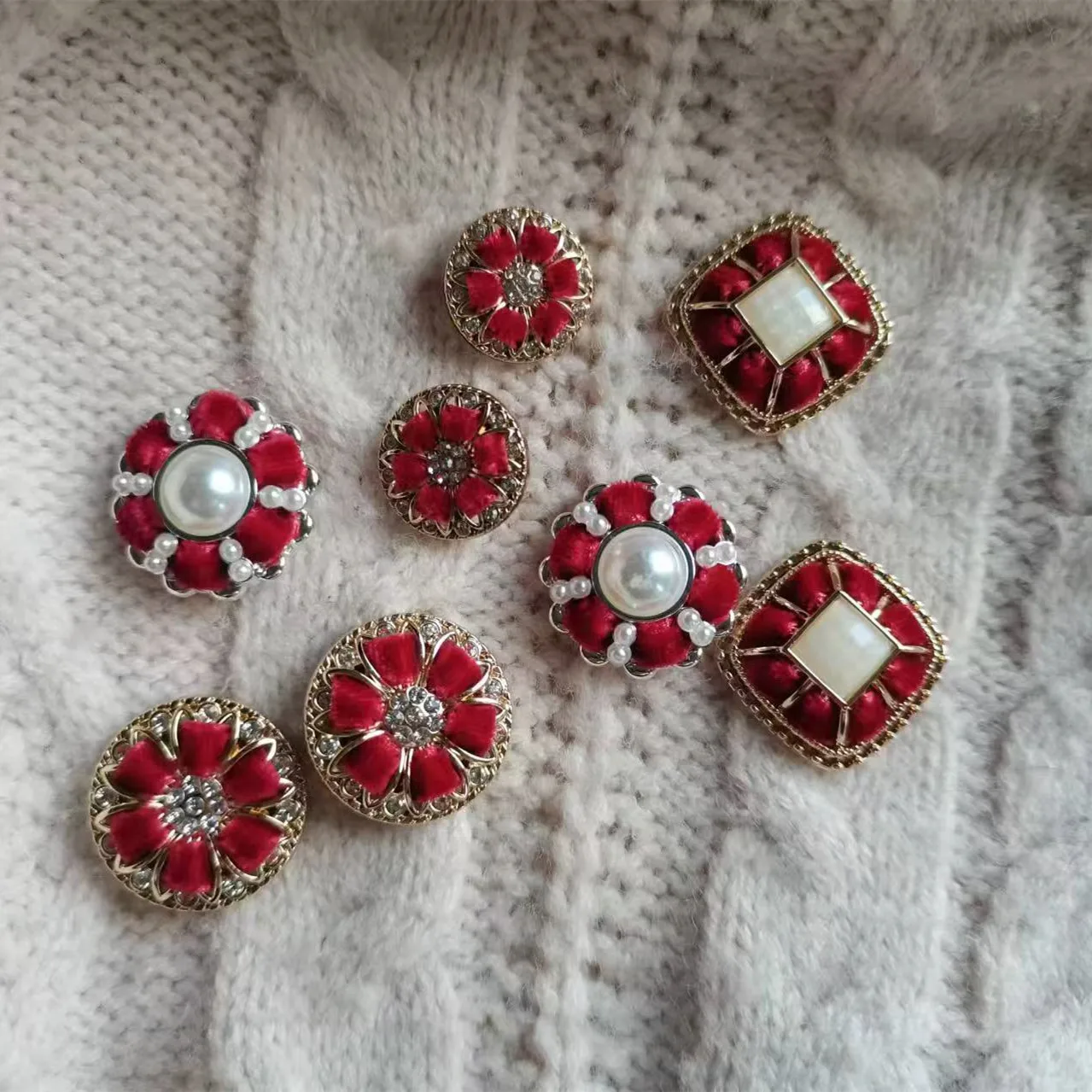 5PCS Of Leather Red Sewing Button For Luxurious Cashmere Coat,Sweater ...