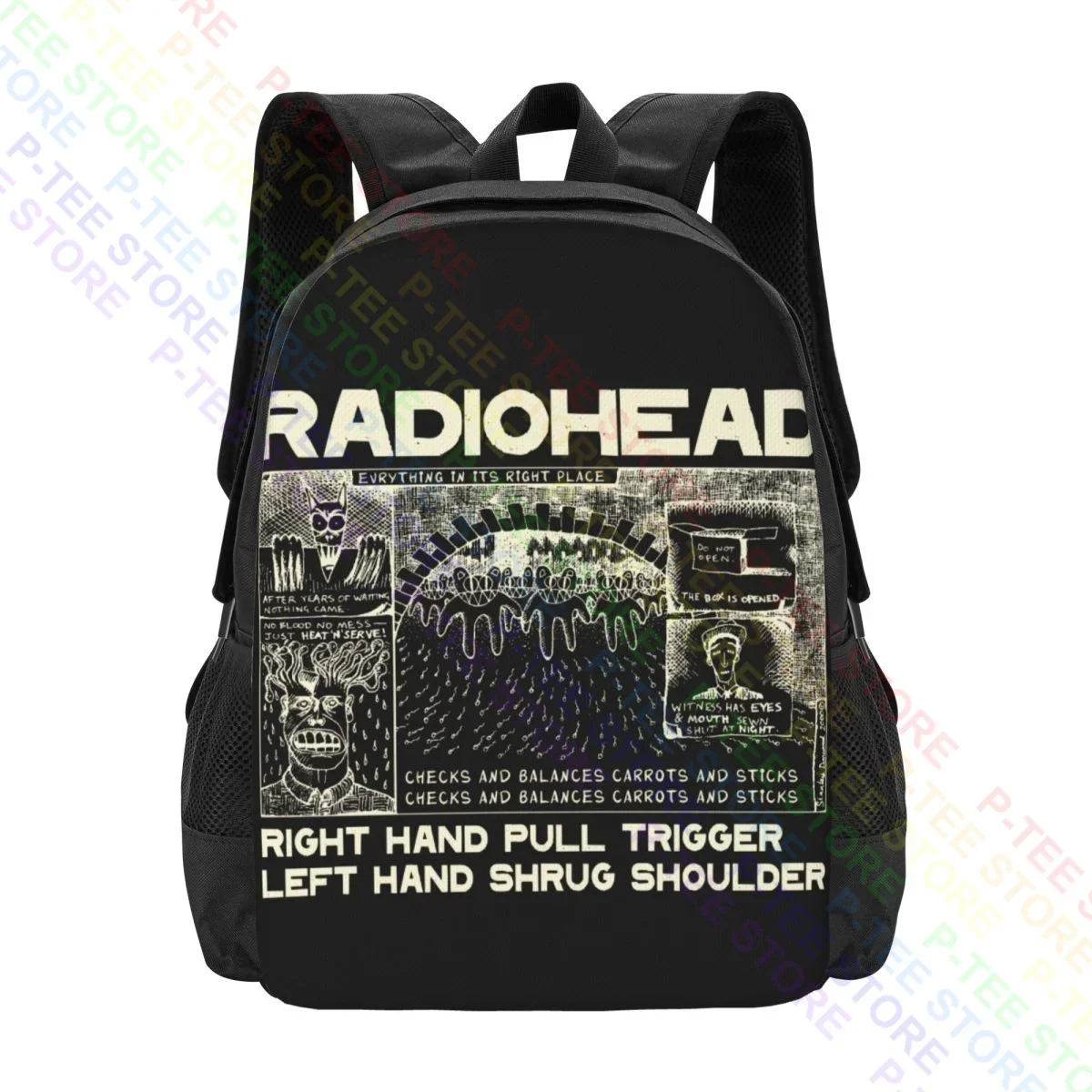 Radiohead-Xl-Kid-A-W-A-S-T-E-Graphic-Art-BandBackpack-Large-Capacity ...