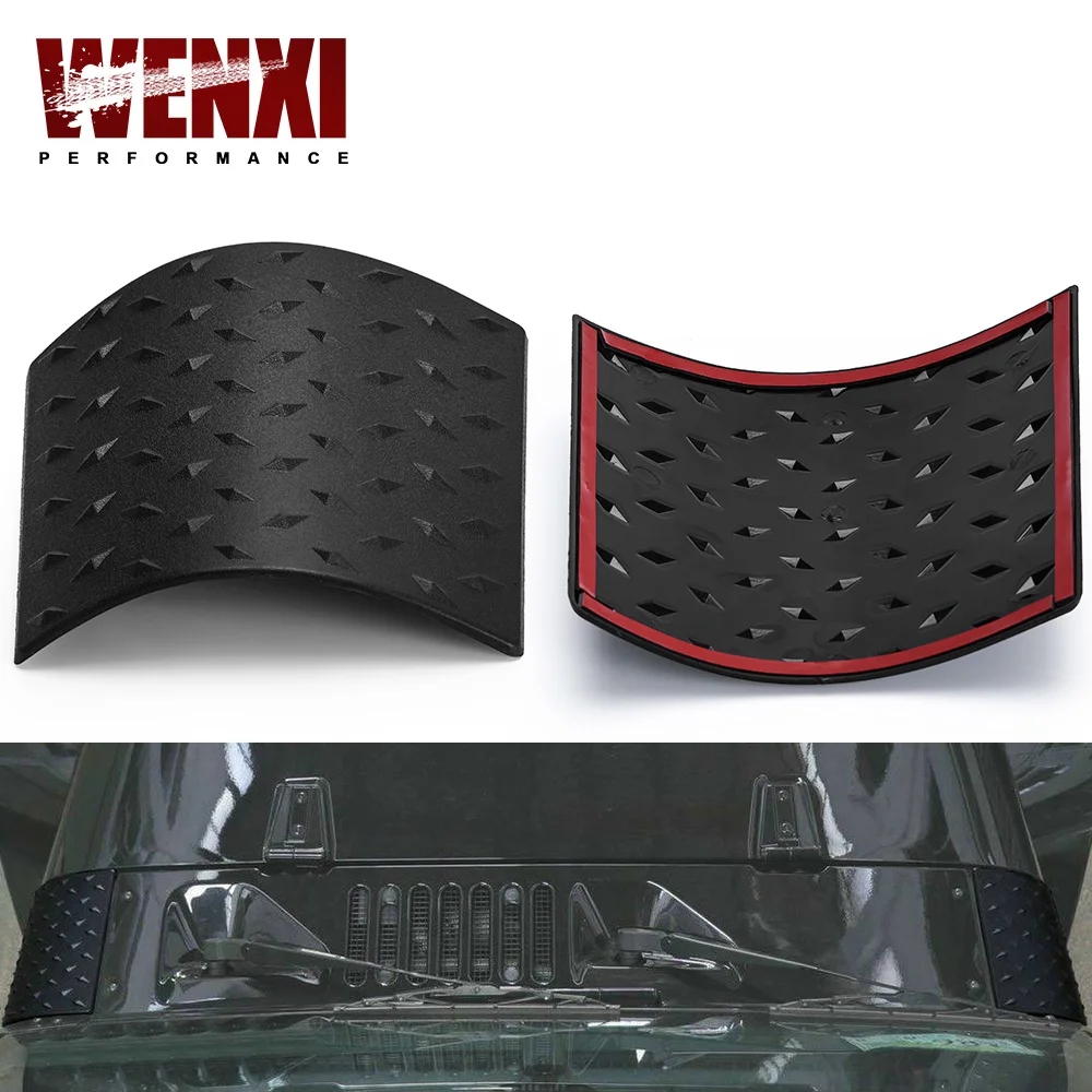 1Pair Black ABS Car Cowl Body Armor Outer Engine Hood Cowling Cover for ...