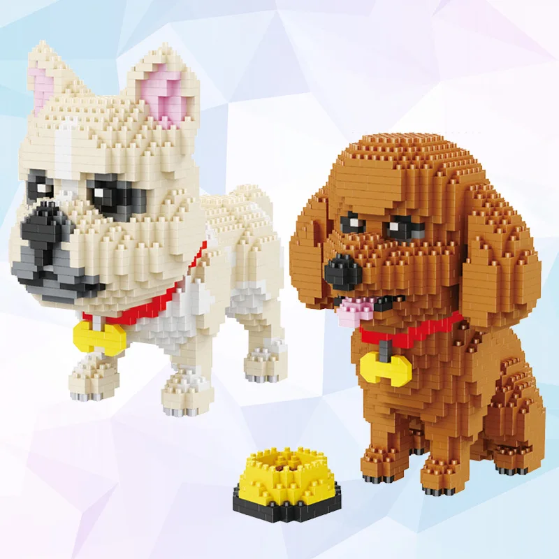 Assembly-Mini-Blocks-Cartoon-Building-Toy-Pet-Poodle-Dog-Model ...