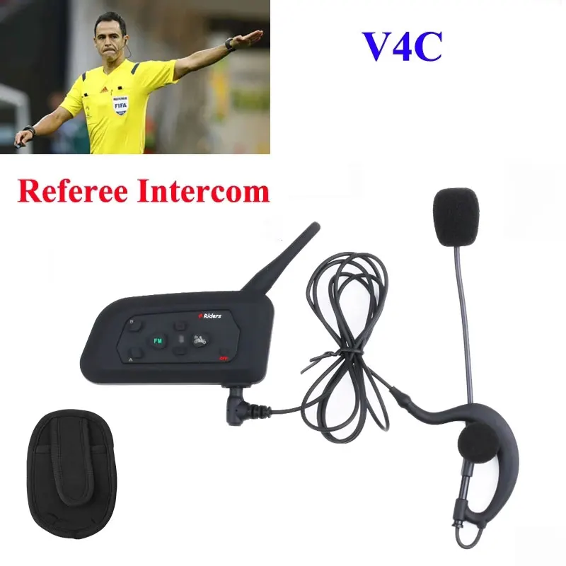 Ejeas Football Referee Intercom Headset V4c 1200m Full Duplex Bluetooth ...