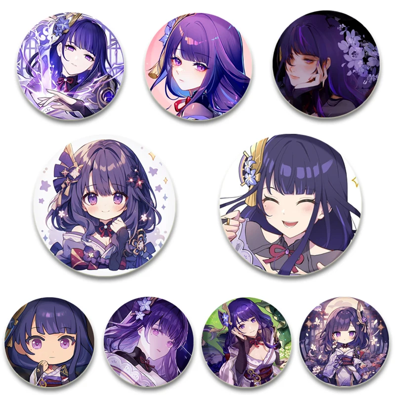 58-44-32MM-Anime-Character-Geshin-Impact-Raiden-Shogun-Brooch-Badge ...