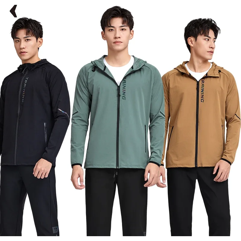 New Running Jacket Hoodie Men Sportswear Workout Training Pullover ...