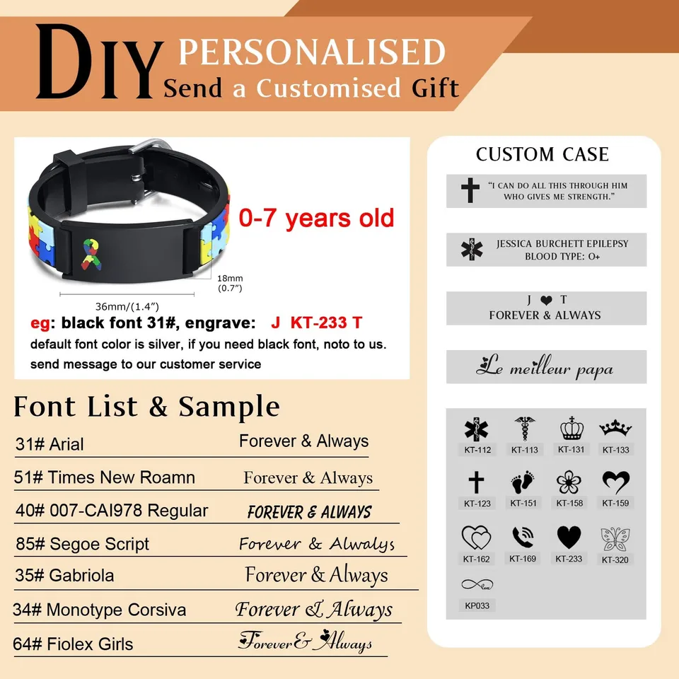 Autism Tags For Kids Nonverbal Autism In Case Of Emergency Card ...