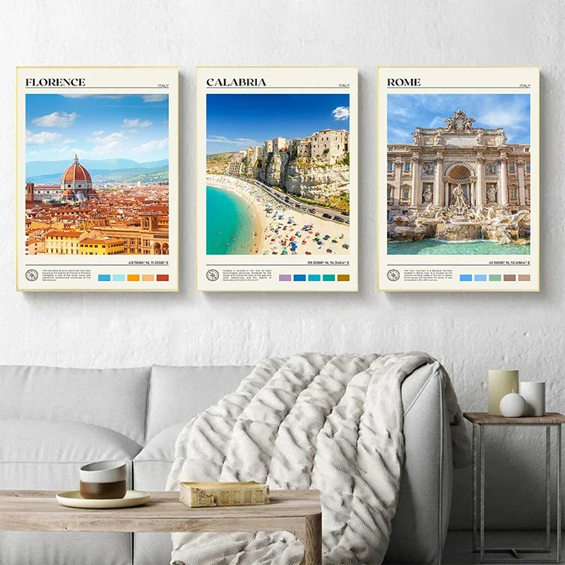 Italian-City-Travel-Poster-Calabria-Florence-Milan-Rome-Amalfi-Positano ...