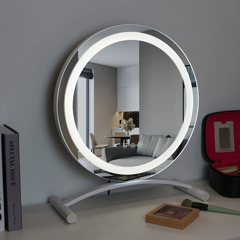 New-Design-High-Definition-LED-Large-Round-Lighted-Up-Cosmetic-Mirror ...