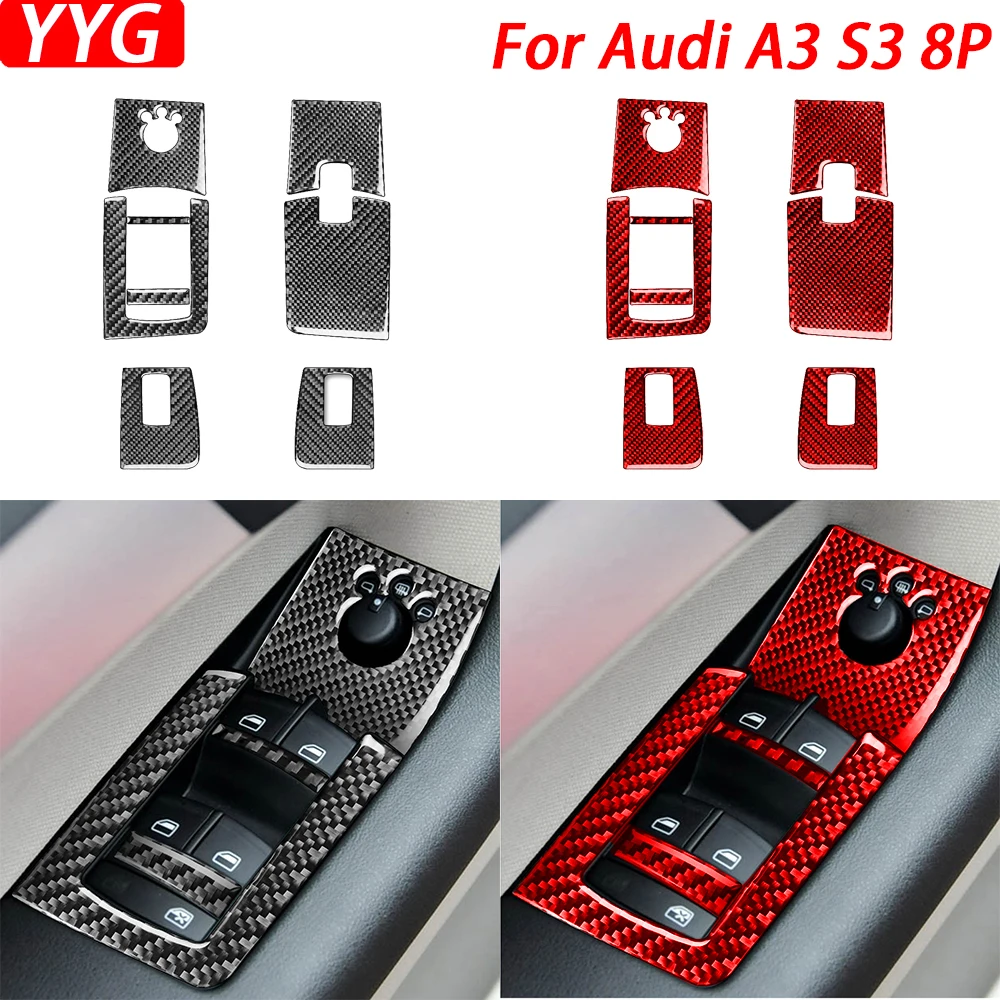 For-Audi-A3-S3-8P-2006-2007-Carbon-Fiber-Window-Lift-Control-Panel ...
