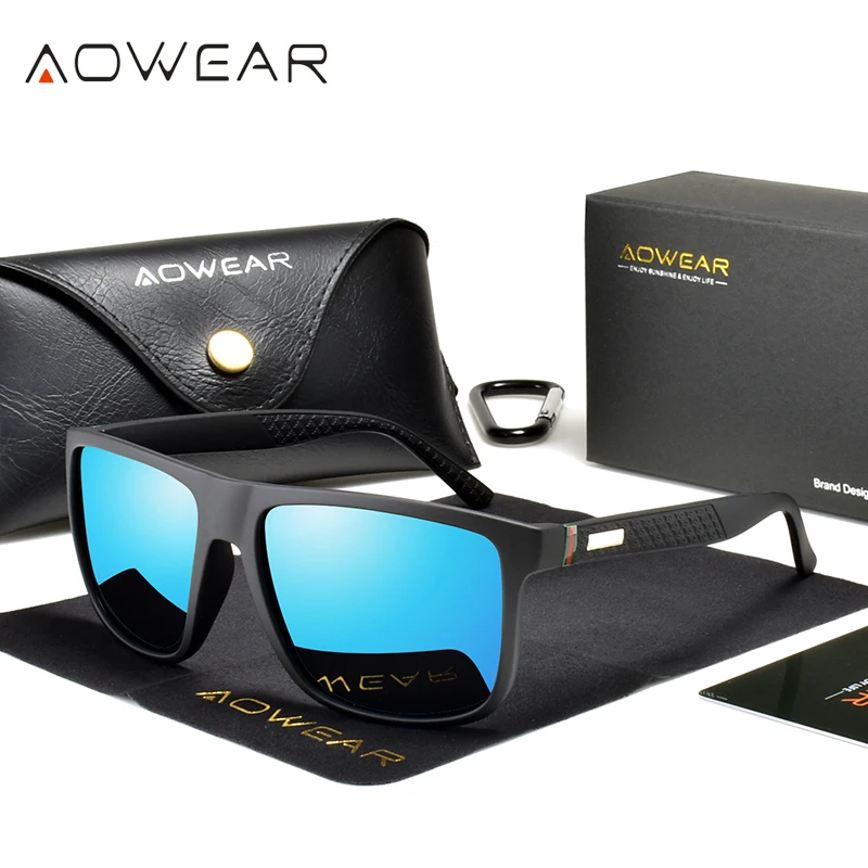 AOWEAR Brand Designer Square Sunglasses for Women Men Vintage Mirror ...
