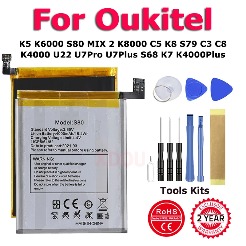 S68 S79 S80 K4000 K6000 K8000 batería para Oukitel Mix2 WP8 S68 C3 C5 ...