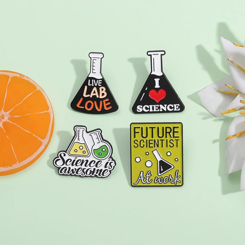 I-Love-Science-Enamel-Pins-Science-Is-Awesome-Brooches-Chemical ...