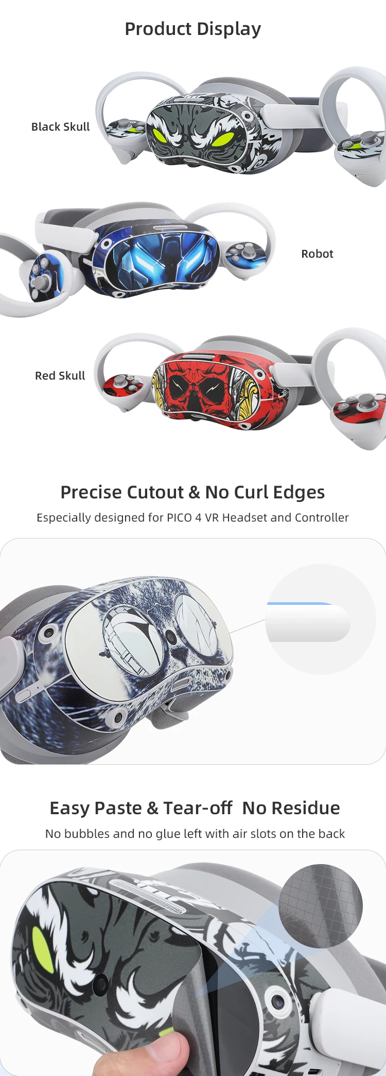 Hifylux PVC Stickers VR Headset and Controller Virtual Reality Decal ...