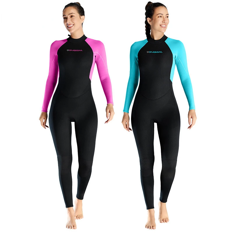 DIVE-SAIL-Diving-Suit-3MM-Warm-One-Piece-Long-Sleeved-Diving-Suit-Women ...