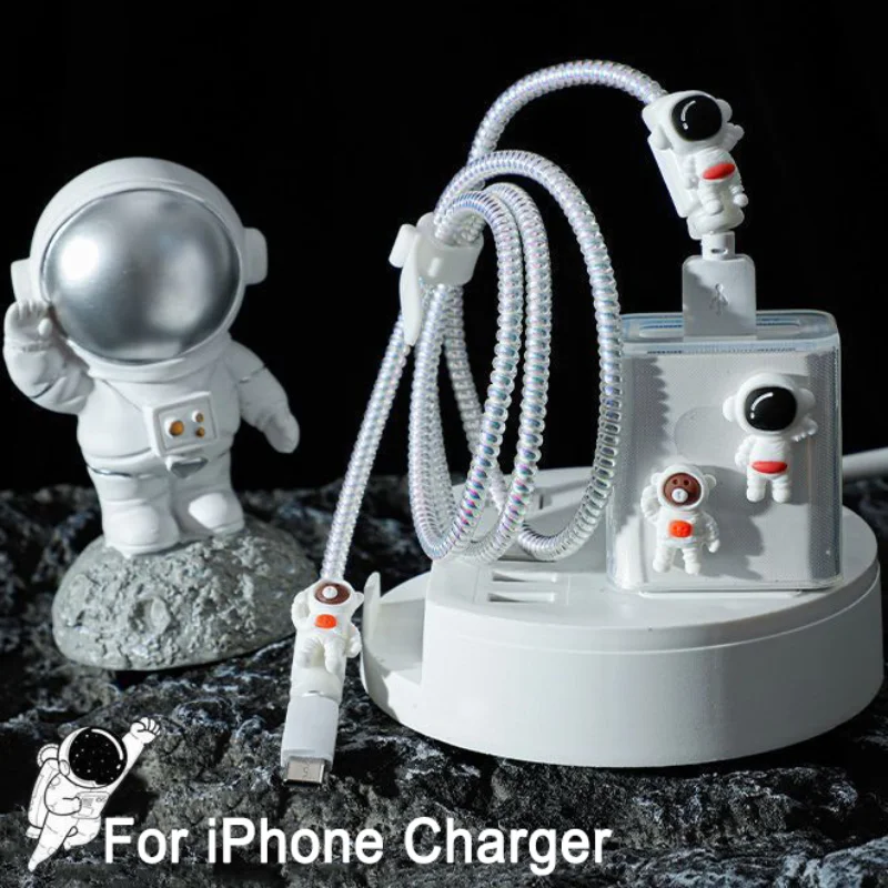 Spiral-Data-Cable-Protector-Cute-Astronaut-Charger-Wire-Saver-Mobile ...