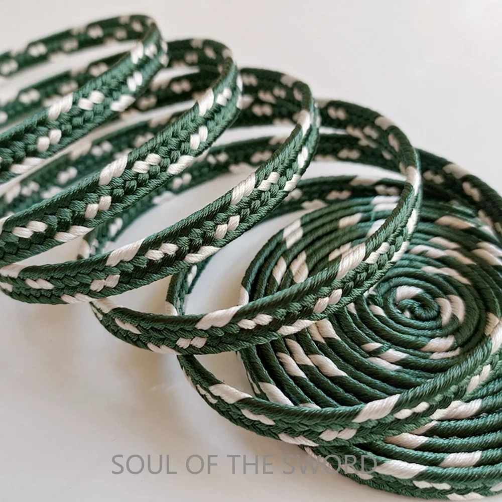 High-Quality-Silk-Sageo-Green-and-White-Bicolor-Cord-for-Japanese ...