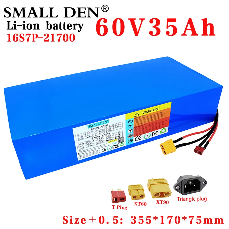 60v 35ah 16s7p 21700 Lithium Battery Pack 67.2v 2000-3000w Electric ...