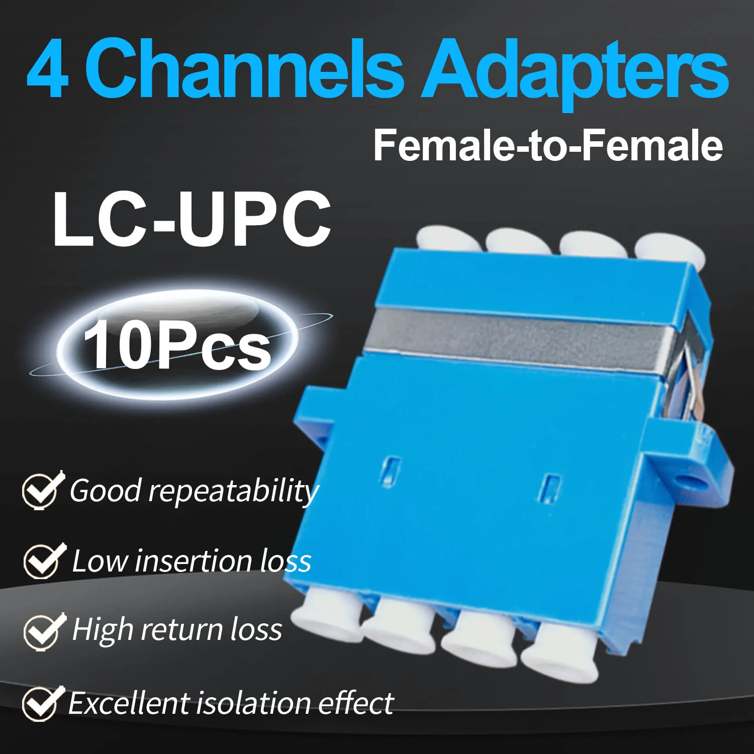 10-Pcs-LC-UPC-to-LC-UPC-Couplers-4-Channels-Fiber-Optical-Adapters ...