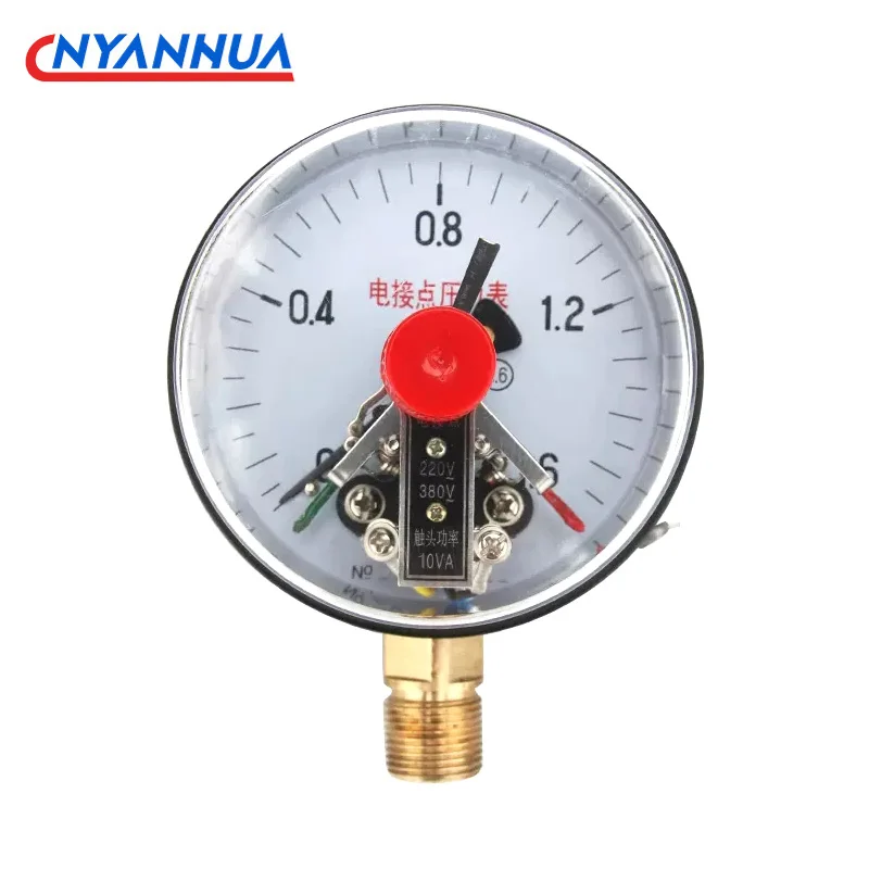 100mm Diameter Electric Contact Pressure Gauge 0-1.6MPa Vacuum Pressure Controller 10VA Pressure ...
