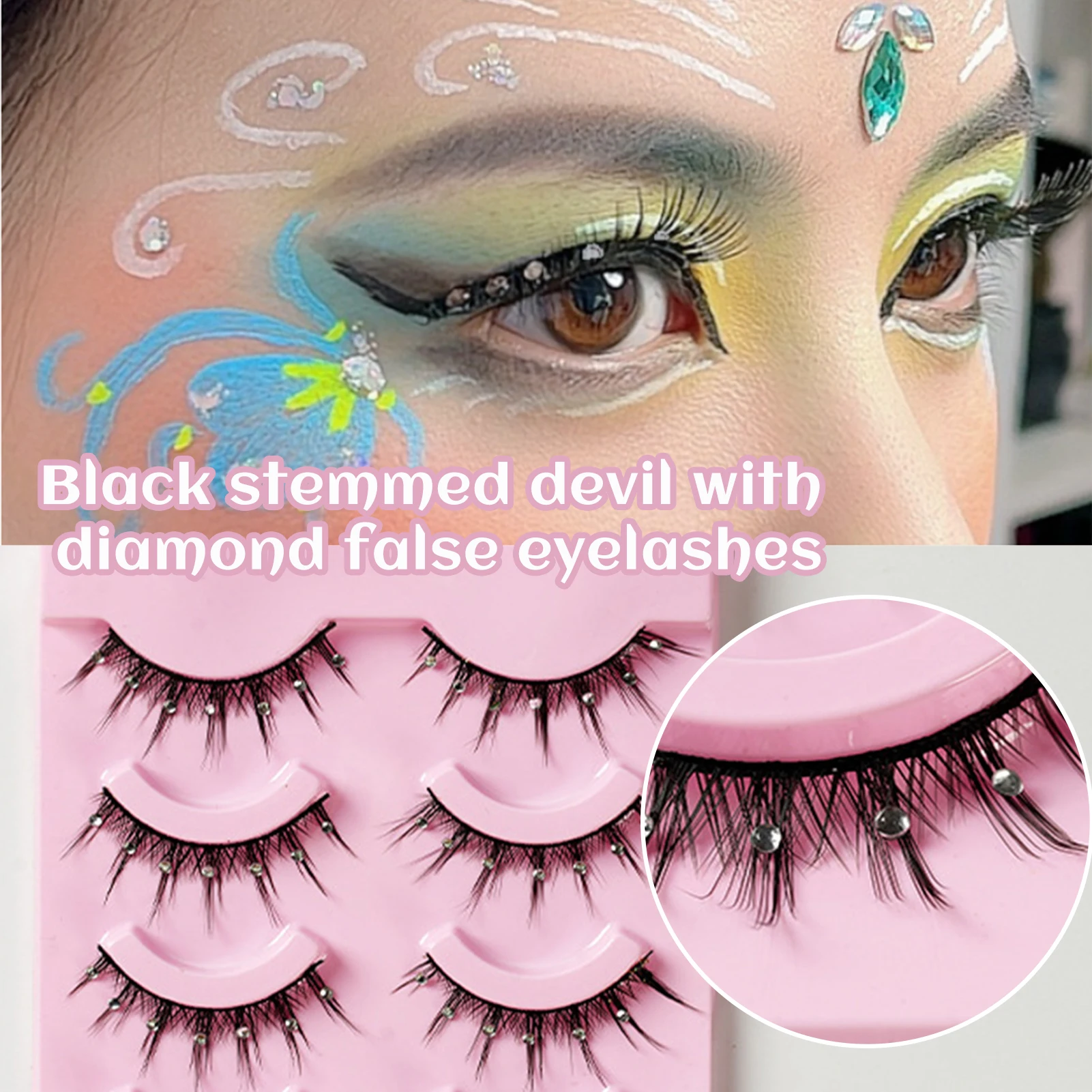 Manga-Lashes-Diamond-False-eyelashes-extension-Music-Festival-cosplay ...