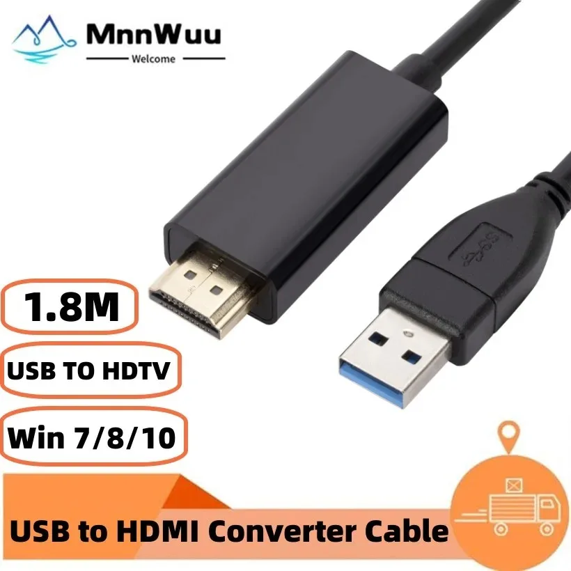 MnnWuu 1080P HD Portable USB 2.0 To HDMI-compatible Audio Video Adapter ...