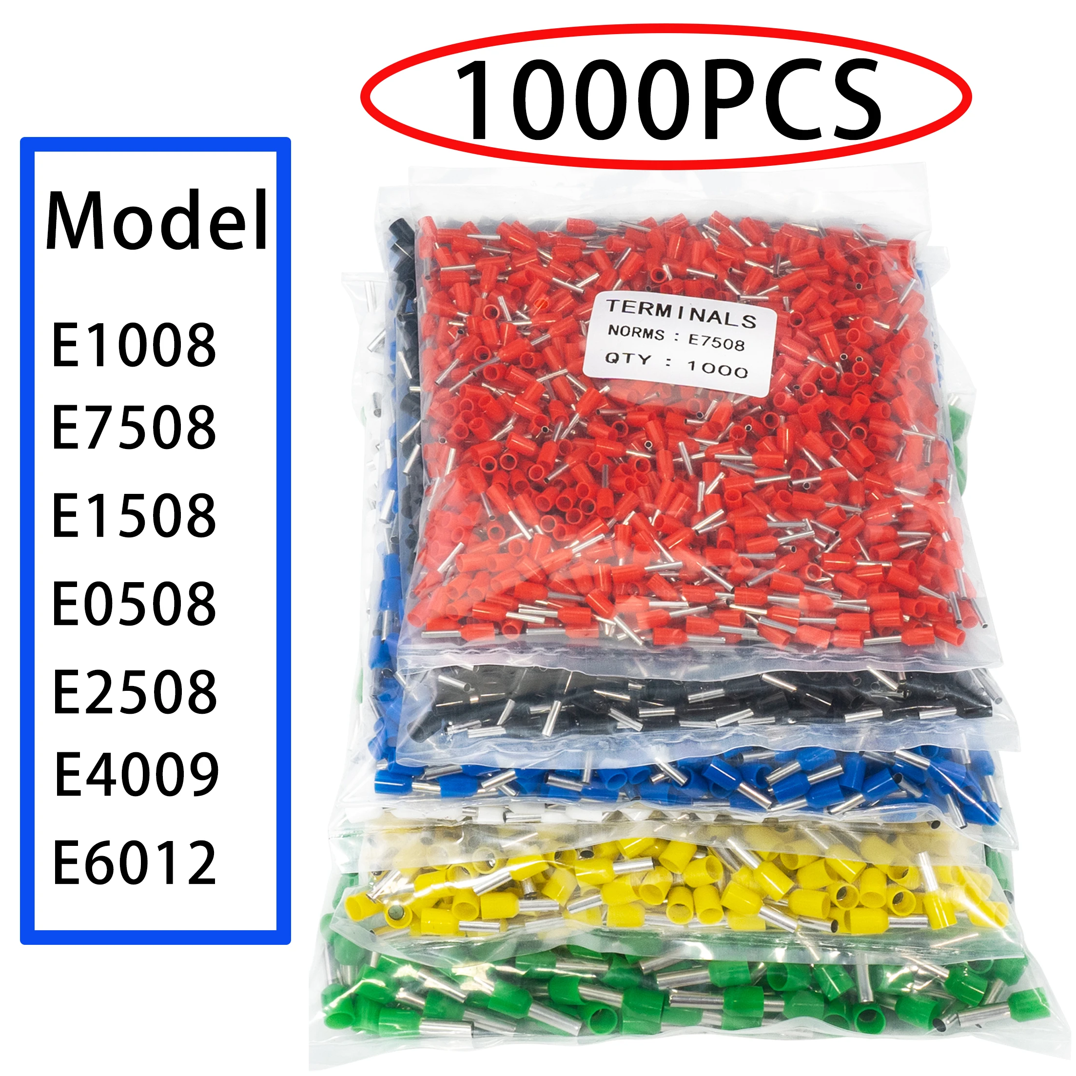 1000PCS-Pack-Insulated-Cord-End-Terminal-Crimp-E0508-1008-1508-7508 ...