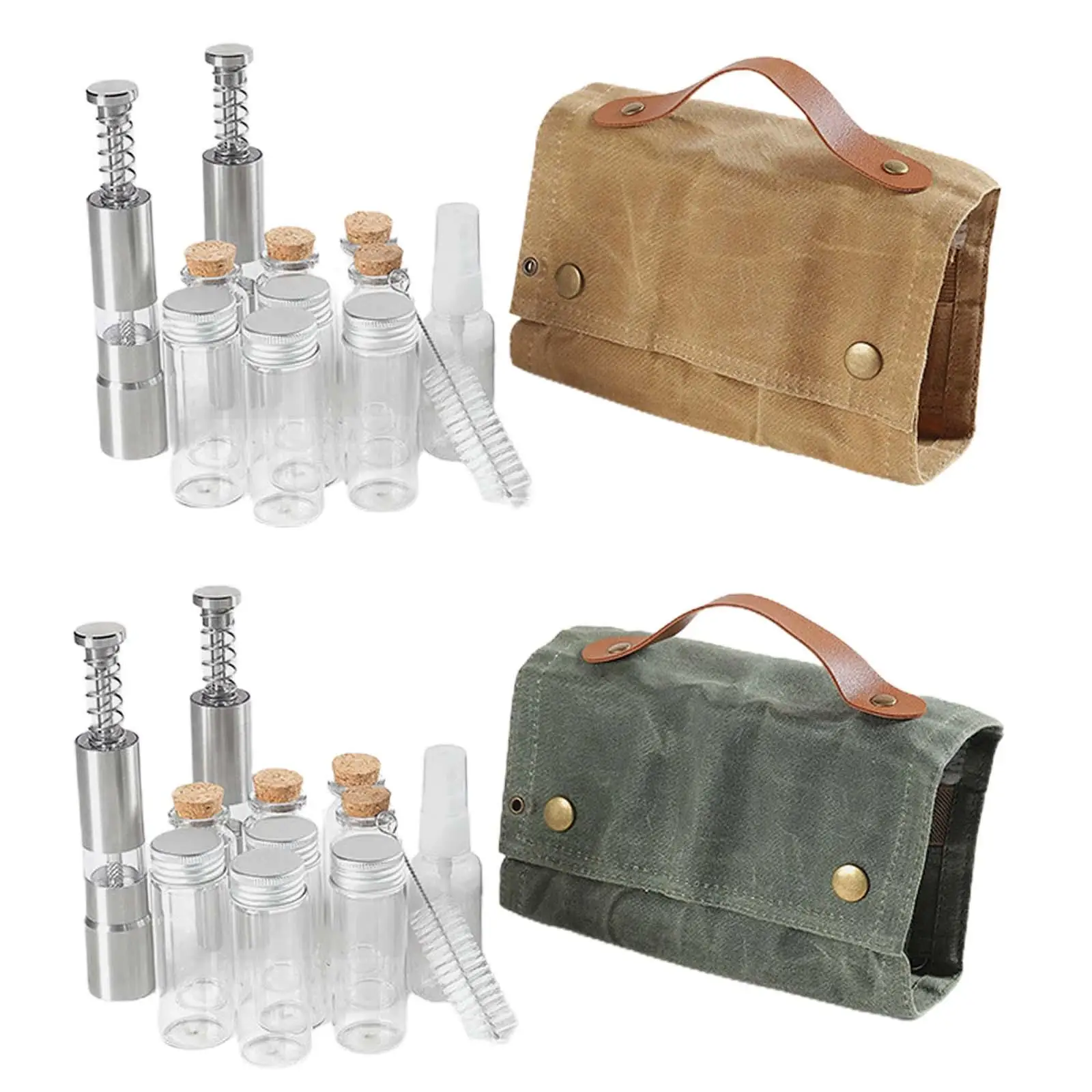 12x-Camping-Spice-Storage-Set-with-Canvas-Storage-Bag-Spices-Shaker-for ...