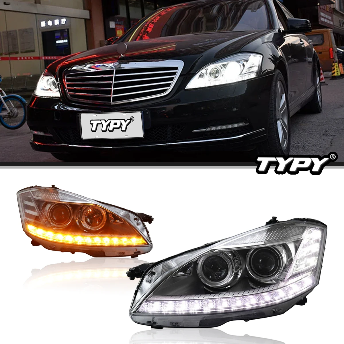 TYPY-Car-Headlights-For-Benz-S-Class-W221-2006-2009-LED-Car-Lamps ...