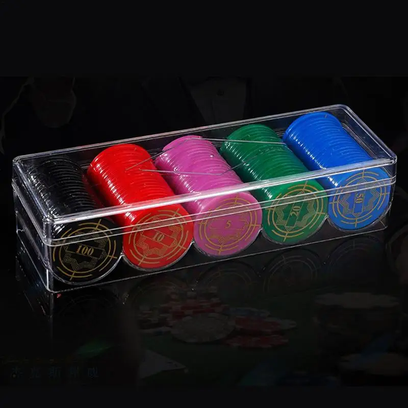 Casino-Game-Accessory-Transparent-Poker-Chip-Tray-5-Rows-100-Chips ...