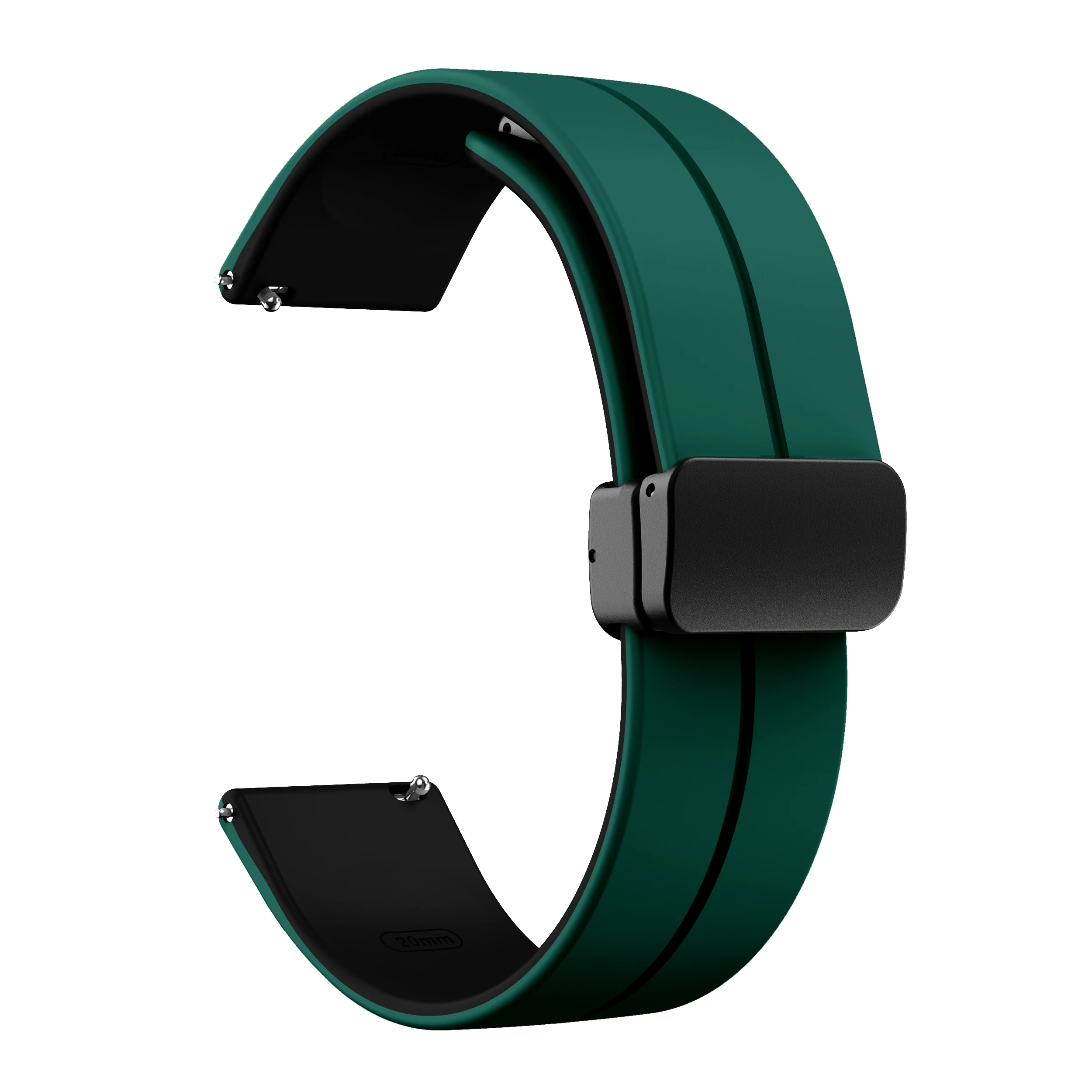 Smartwatch Band Replacement Bracelet Strap for 22mm Width (Ink green black)