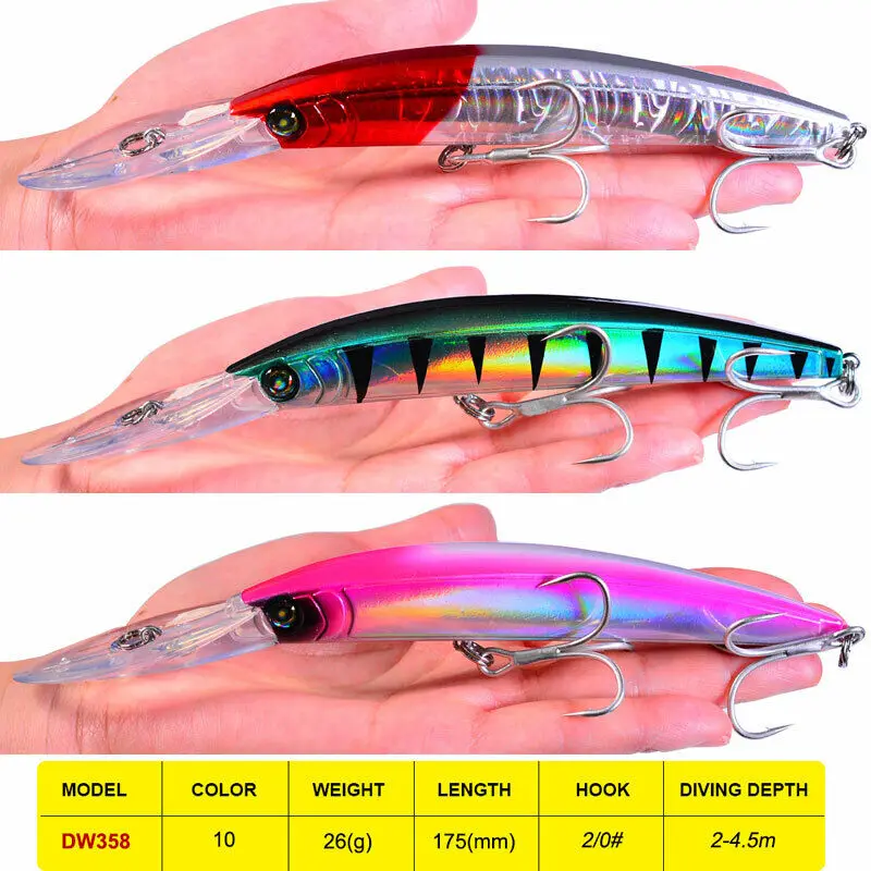 Minnow-Fishing-Lures-Hard-Bait-Crankbaits-Tackle-Bass-2-Hook-7-17cm-27 ...