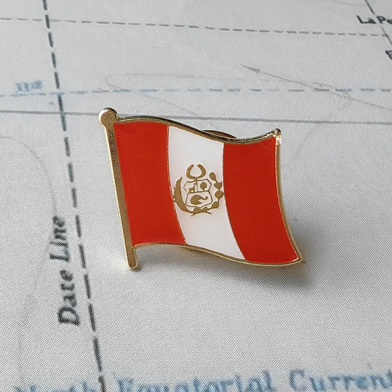 Peru-National-Flag-Crystal-Epoxy-Metal-Enamel-Badge-Brooch-Collection ...