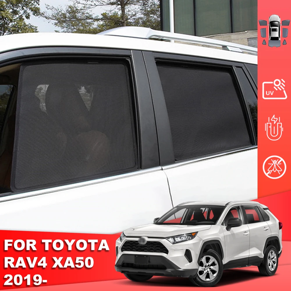도요타 Rav4 Xa50 2019 2022 Rav 4 자동차 차양 차양 마그네틱 후면 아기 창 태양 그늘 앞 유리 커튼