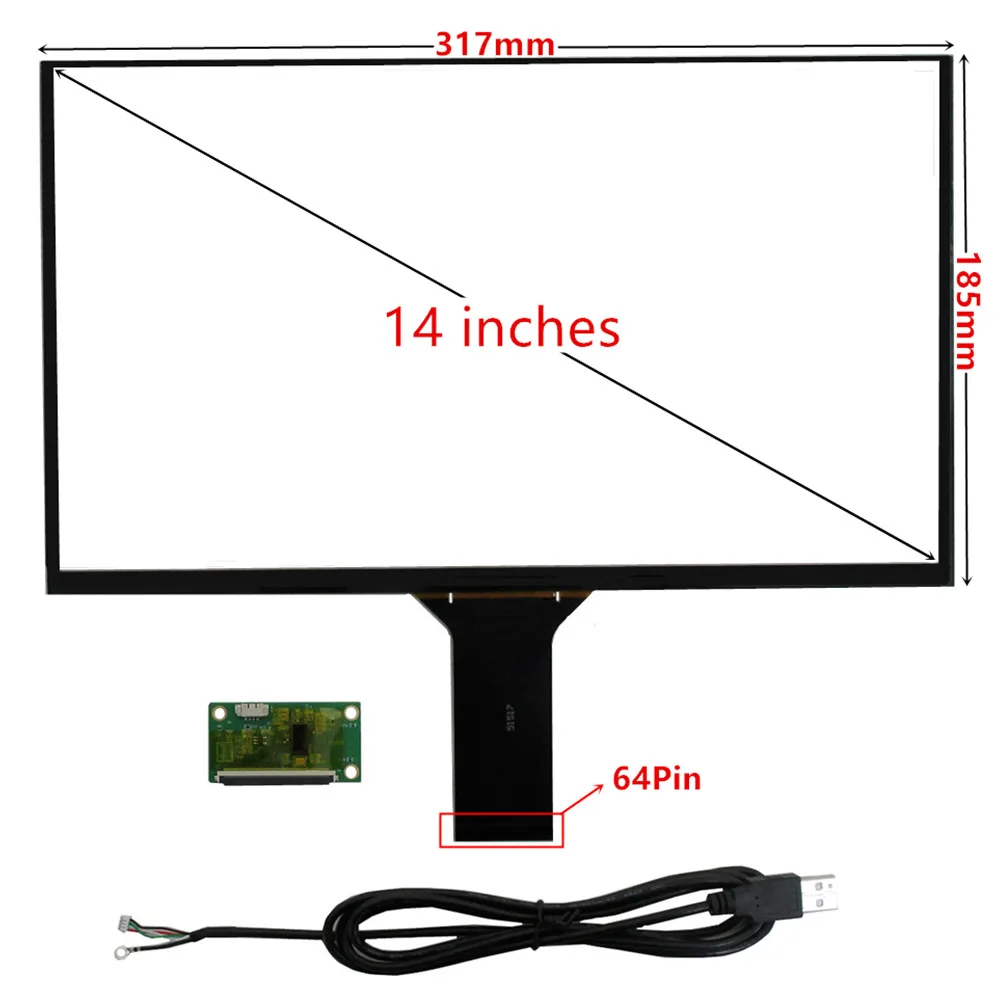 14-Inch-317mm-185mm-Universal-Multi-touch-Capacitive-Digitizer-Touch ...