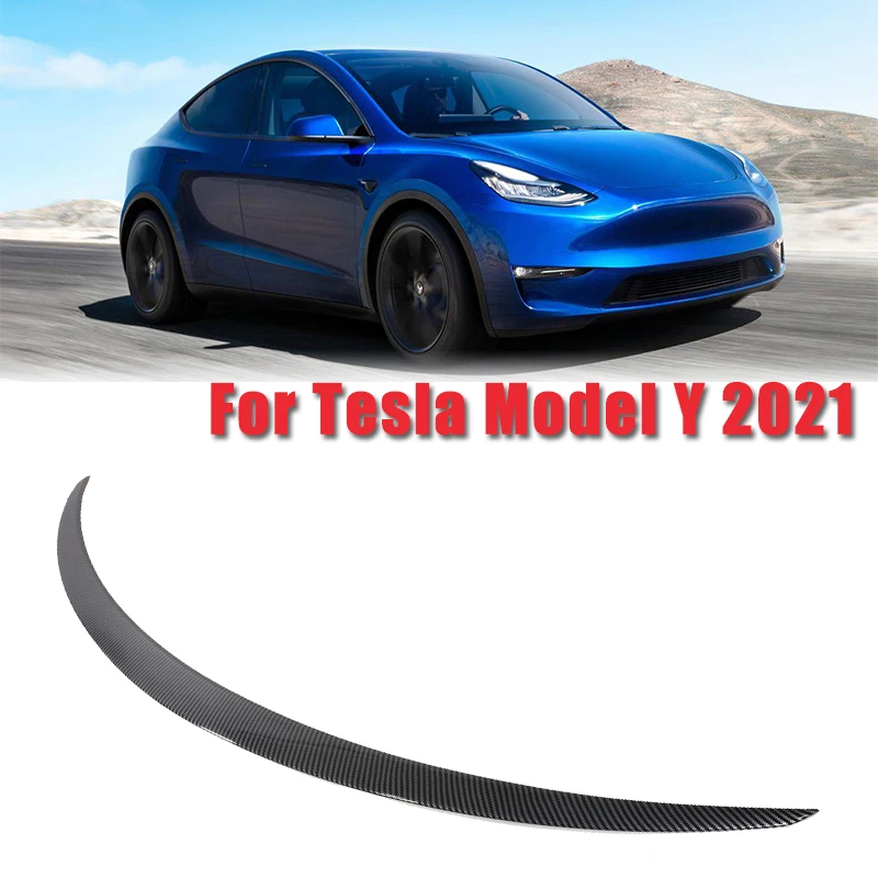For Tesla Model Y 2021 ABS Car Tail Wings Rear Door Trunk Spoiler Gloss ...