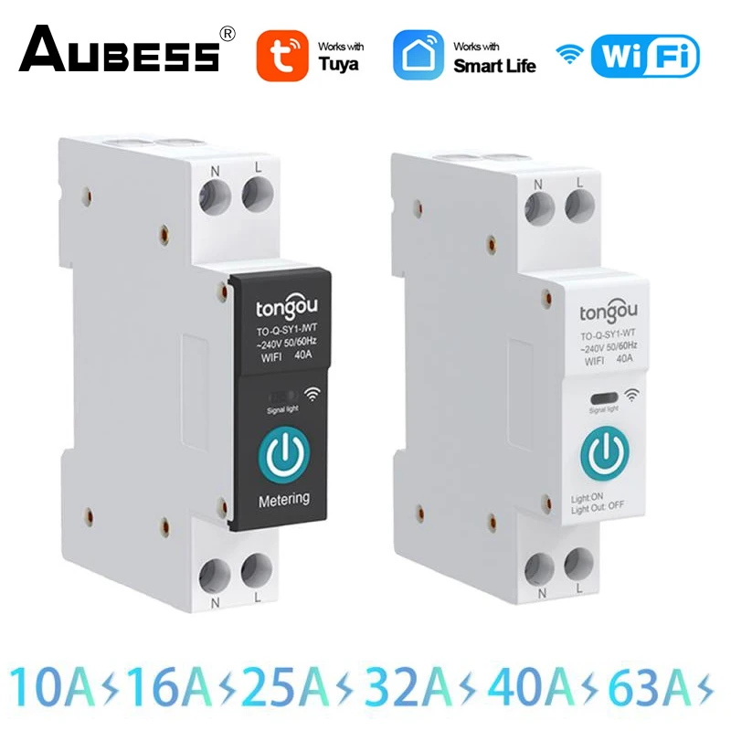 Tuya WiFi Smart Circuit Breaker 1P 63A Met Metering Din Rail Voor Smart ... Tuya WiFi Smart Circuit Breaker 1P 63A Met Metering Din Rail Voor Smart ...