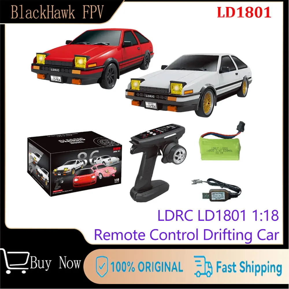 LDRC LD1801 AE86 1:18 Remote Control Drifting Car with Gyroscope, LED ...