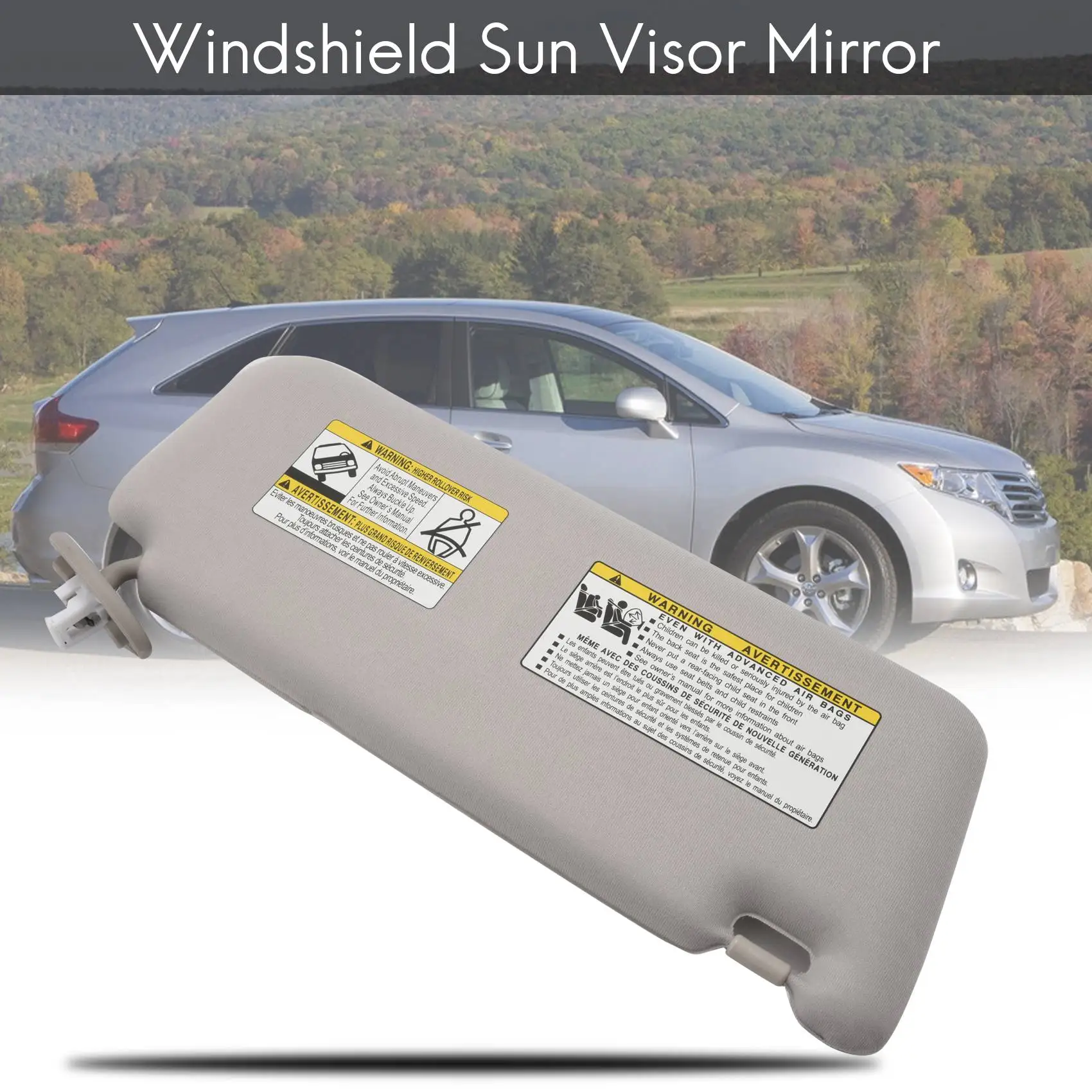 Gray Car Sun Visor Sunshade For TOYOTA 09-16 Venza Driver Side Left ...