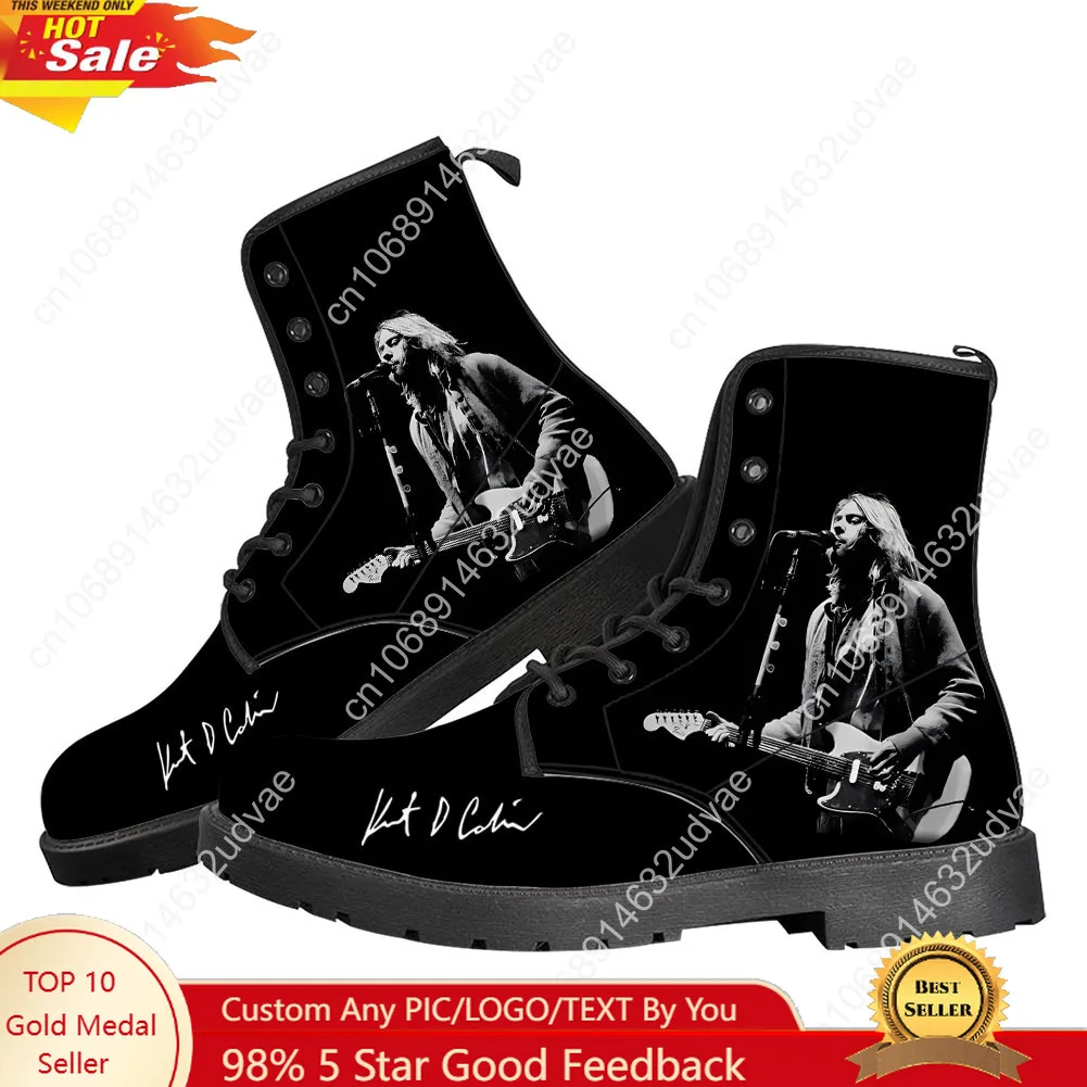 Kurt Cobain Rock Punk Music Singer Casual Boots Mens Womens Teenager ...