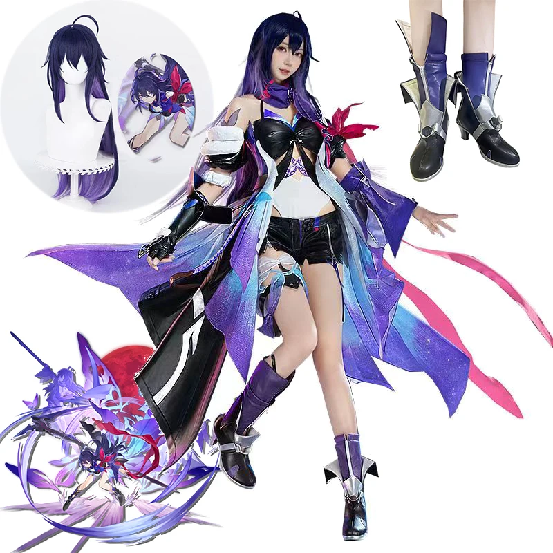 Seele Cosplay Wig Costume Game Honkai Star Rail Seele Purple Dress ...